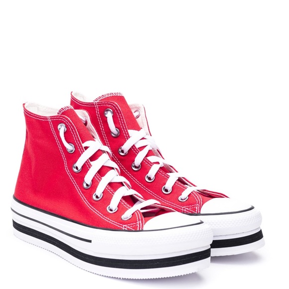 Converse | Shoes | Iso Converse Red Platform Shoes | Poshmark